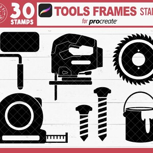 Mechanic Tools Procreate Stamps Carpenter Tools Procreate - Etsy
