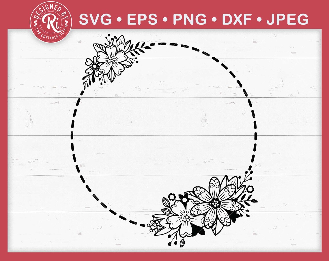 Round Frame Svg Circle Frame Png Floral Frame Clipart - Etsy
