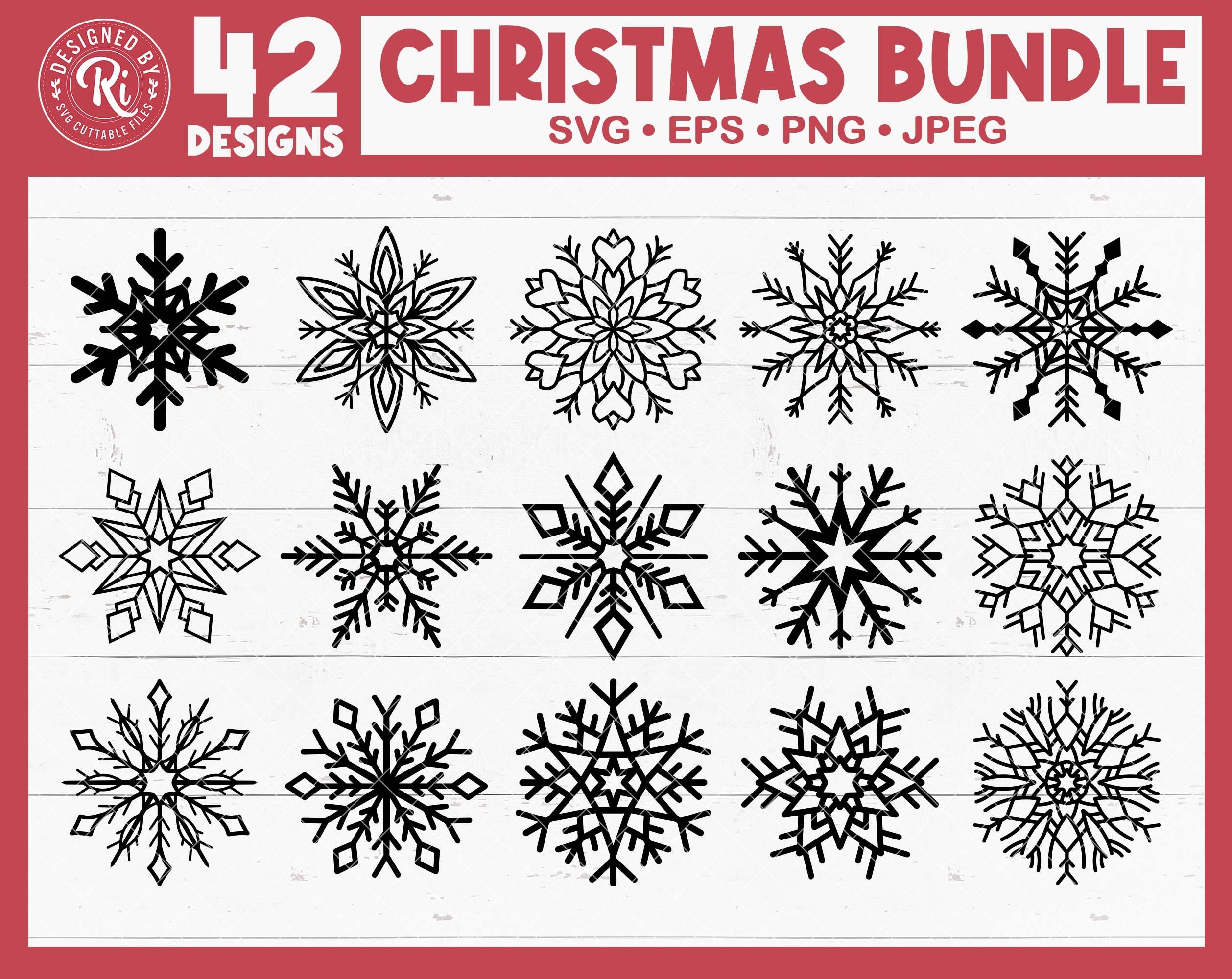Christmas Svg Bundle Snowflakes Svg Santa Clause Svg - Etsy