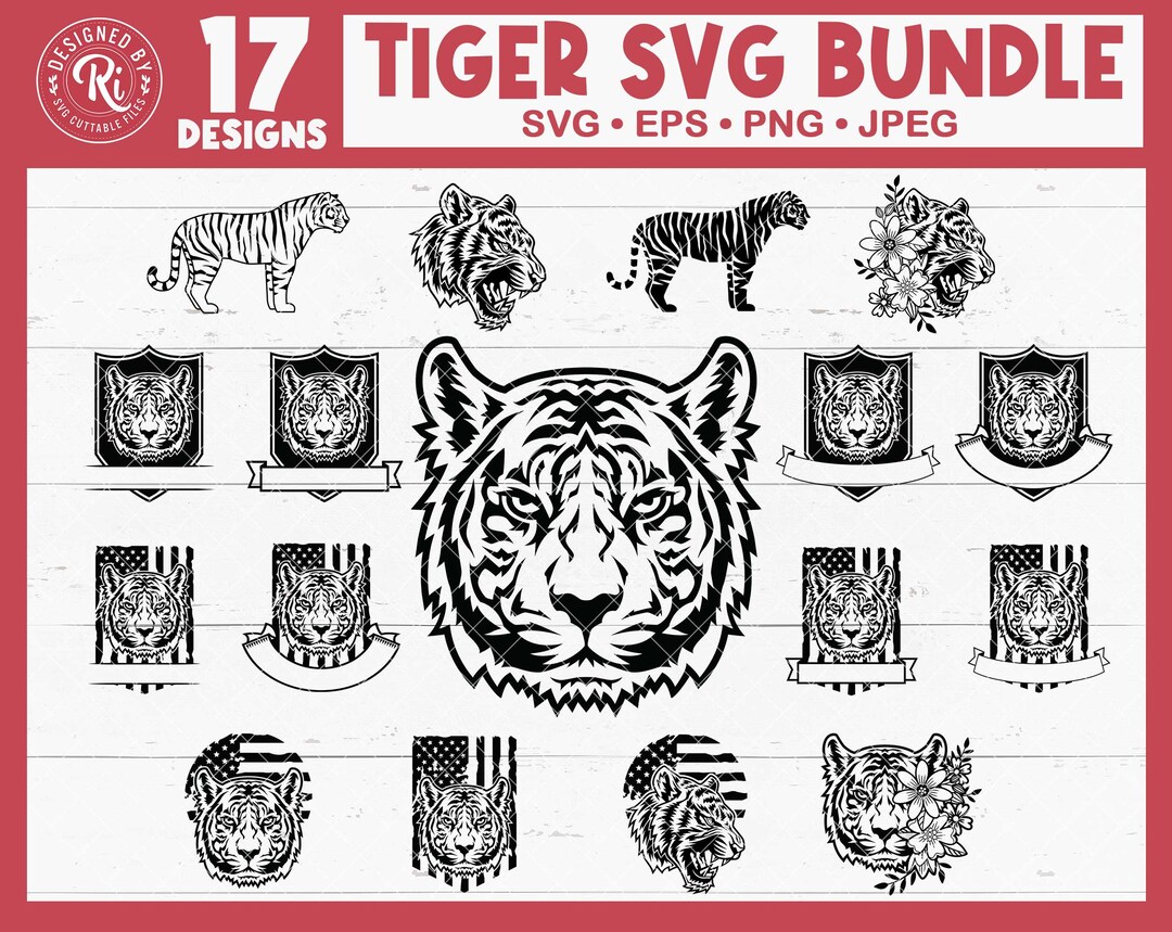 Tiger SVG Bundle, Face, Head, Monogram, Safari, Jungle, Big Cat, Gift ...