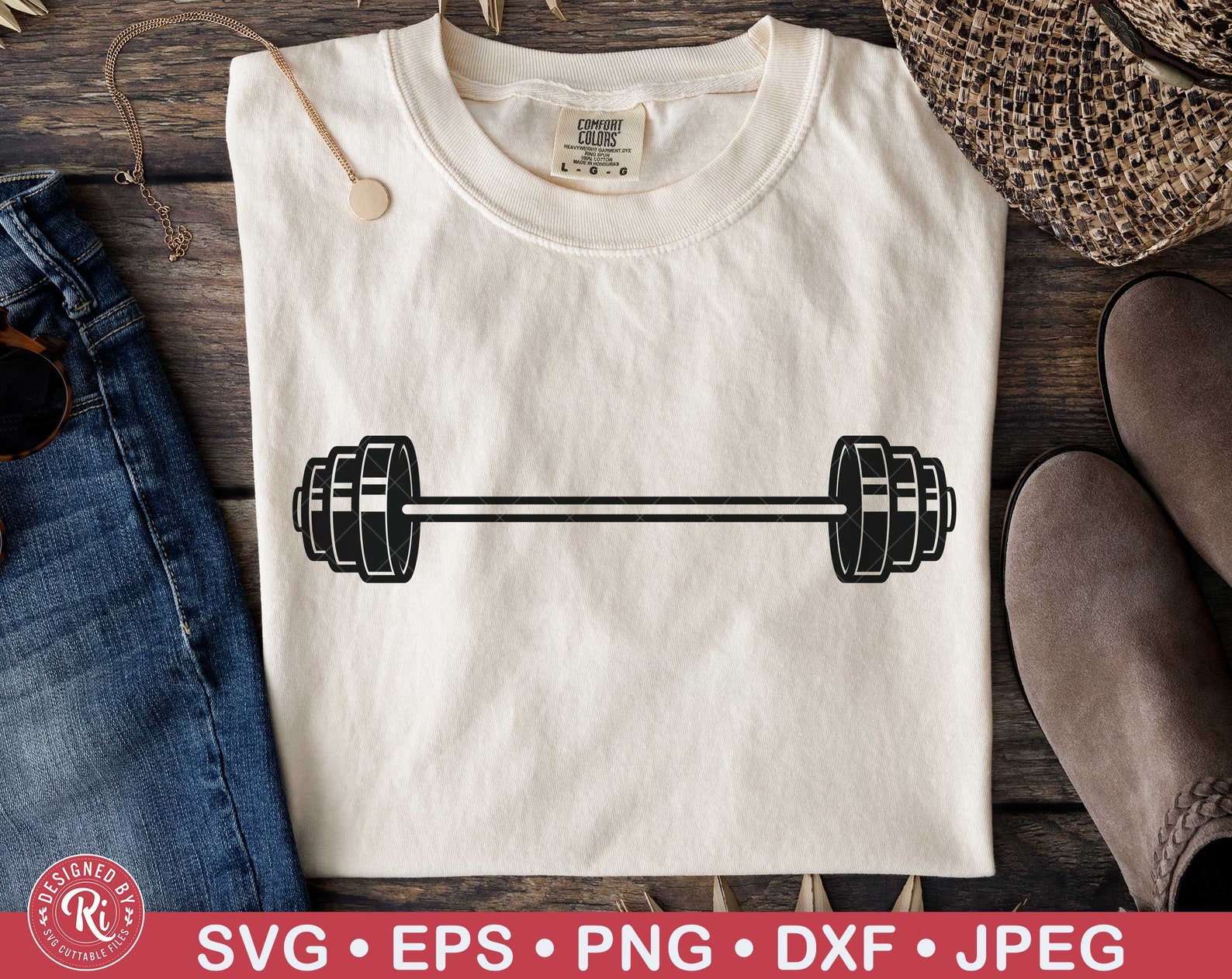 Crossed Barbell Svg Weightlifting Workout Dumbell Exercise - Etsy