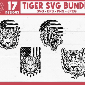 Tiger SVG Bundle, Face, Head, Monogram, Safari, Jungle, Big Cat, Gift ...