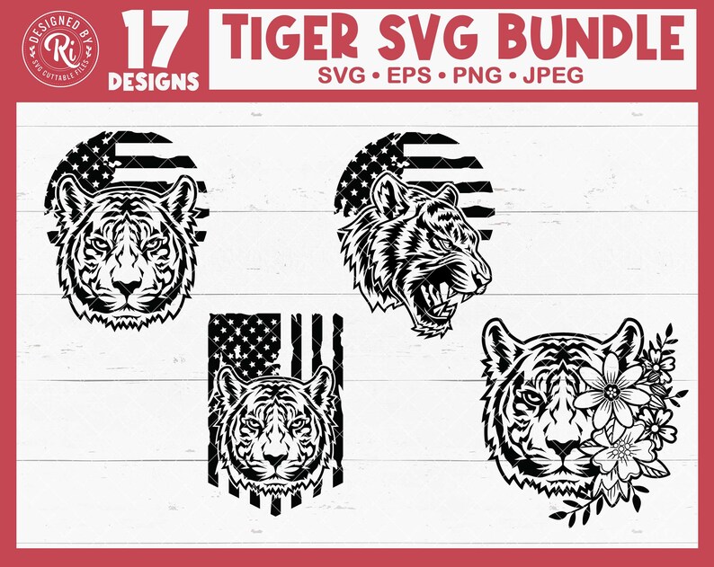 Tiger SVG Bundle Face Head Monogram Safari Jungle Big - Etsy