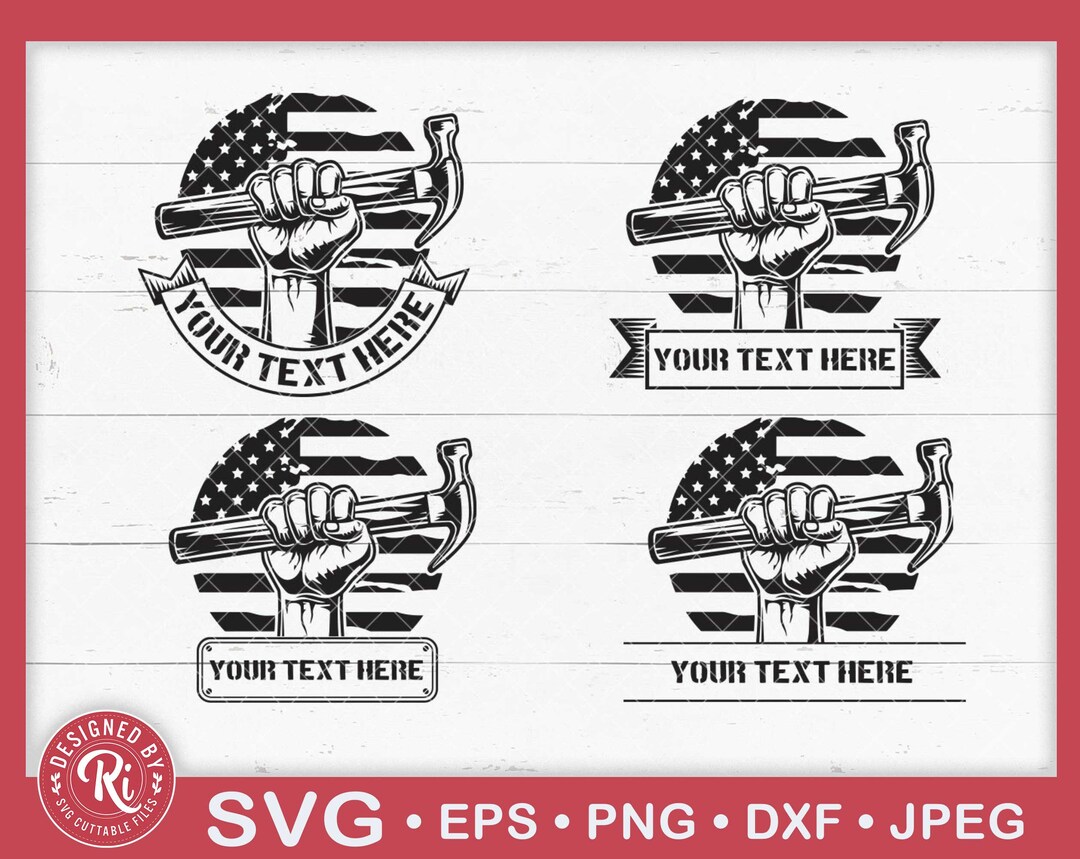 Raised Hammer Monogram Svg, Hand Holding Hammer Svg, Claw Hammer Svg ...