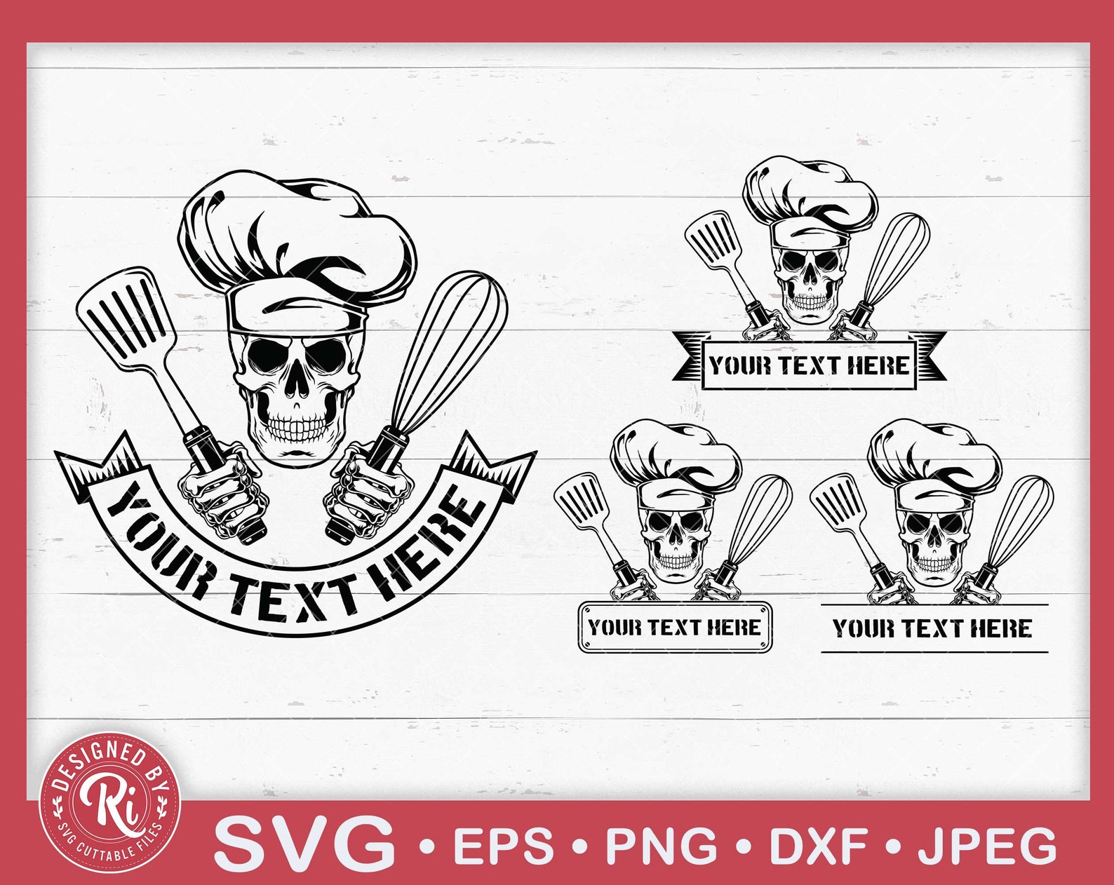 US Skull Chef With Spatula and Whisk Monogram Svg, Cooking Svg, Grill ...