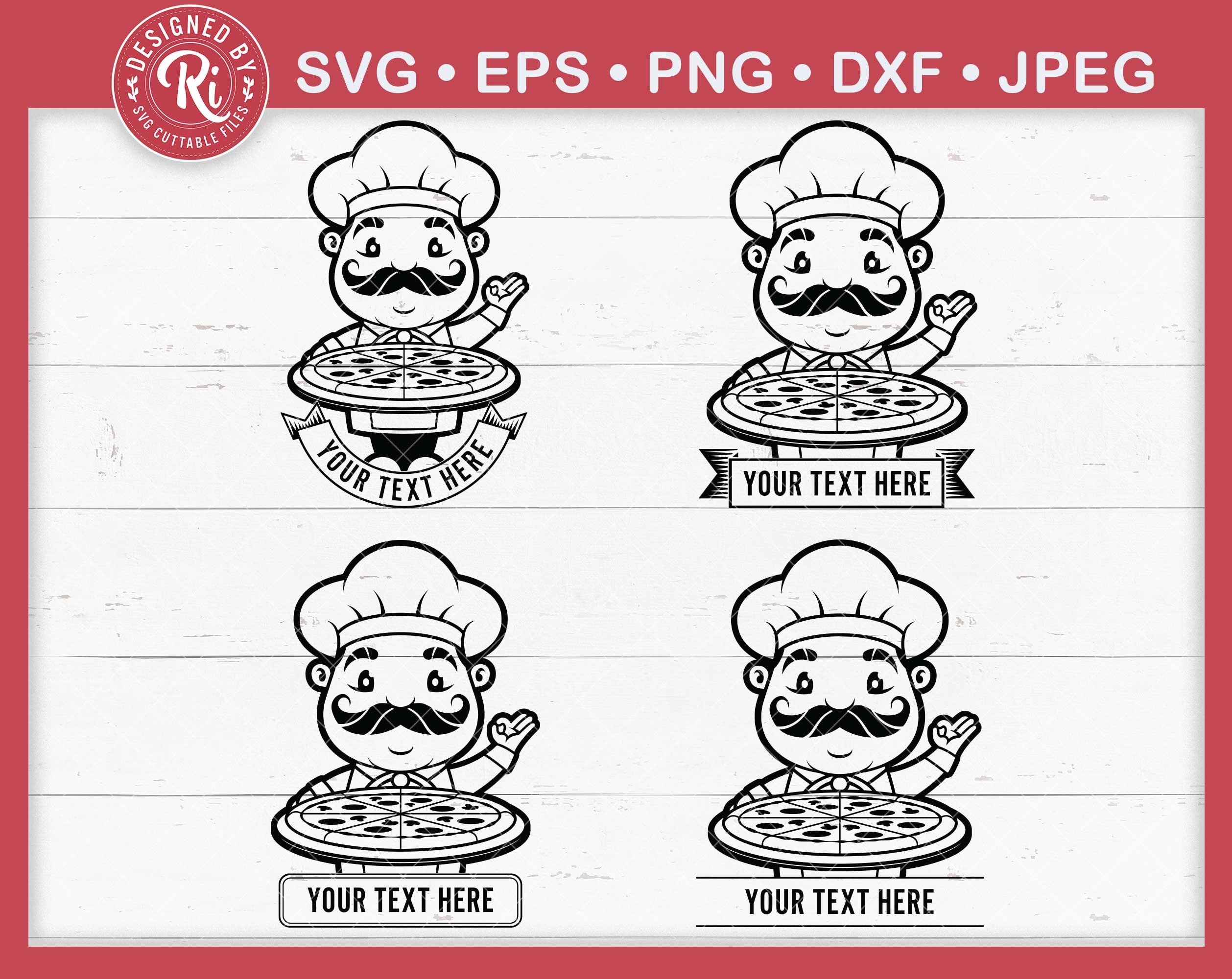 Pizza Monogram Svg Chef Monogram Svg Pizzeria Svg Kitchen - Etsy