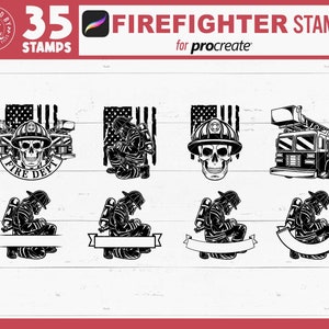 Procreate Firefighter Stamps, Procreate Fire Rescue Stamps, Procreate ...