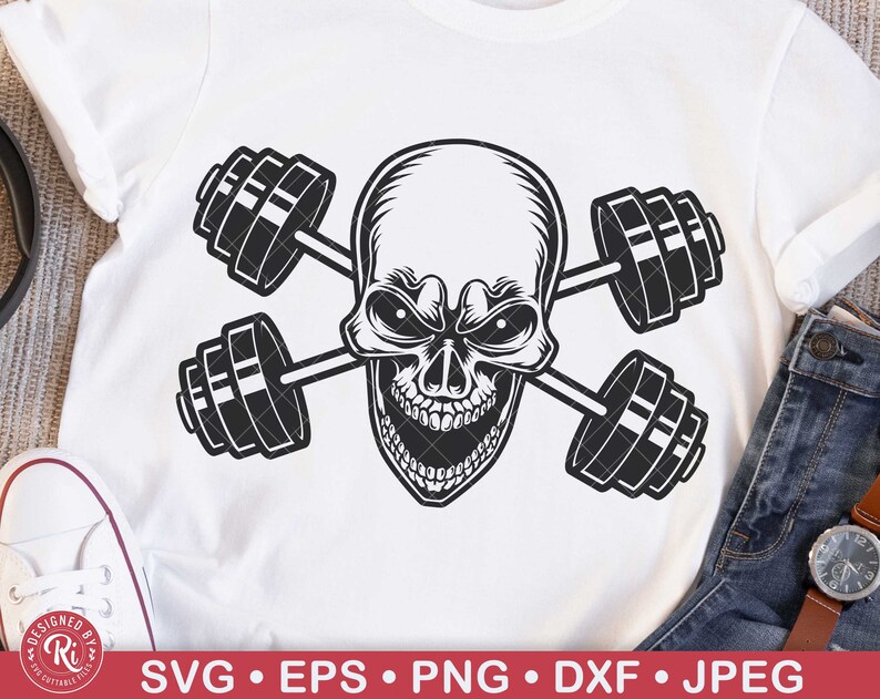 Skull Barbell Svg Skull Gym Svg Skull Bodybuilder Svg - Etsy