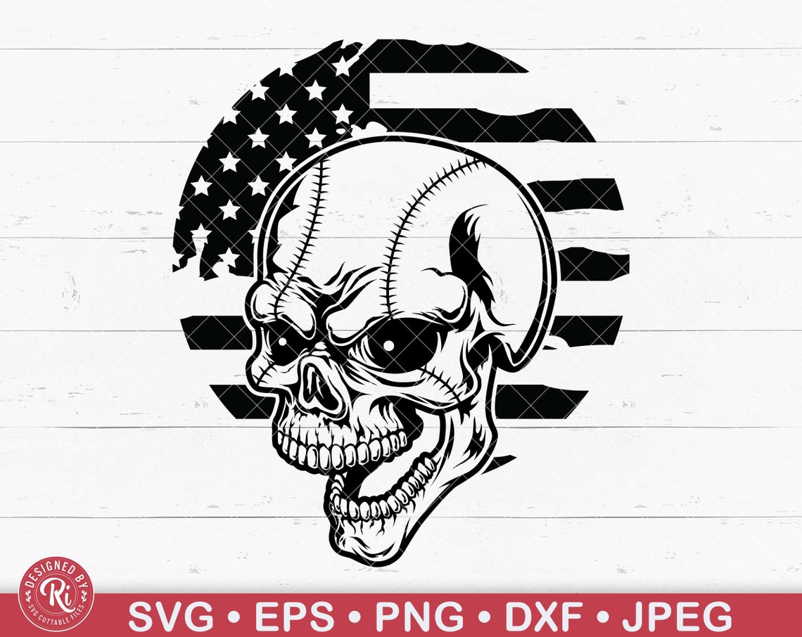 US Baseball Skull Svg Baseball Baseball Ball Baseball - Etsy