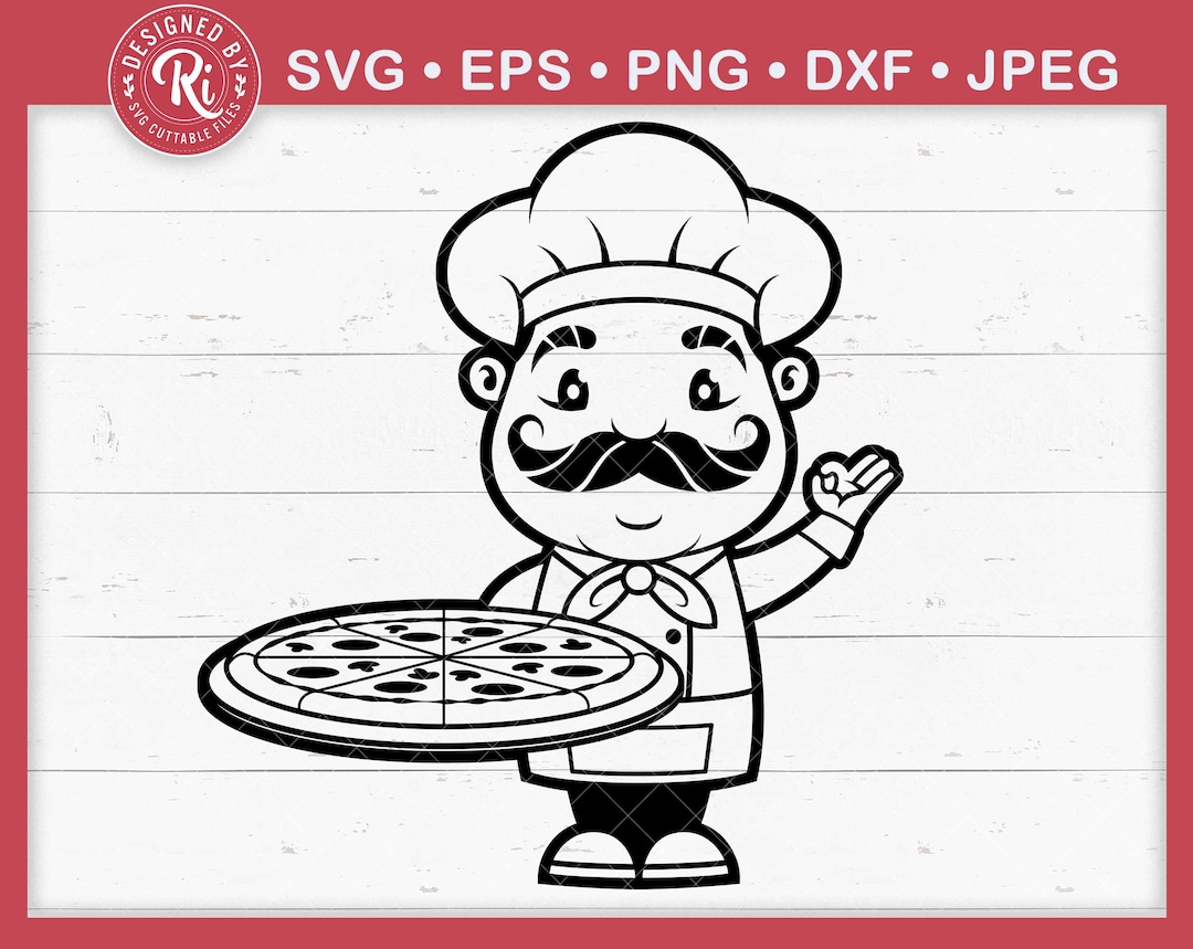 Pizza Chef Svg, Pizza Logo Svg, Pizza Svg, Pizza Slice Svg, Chef Svg ...