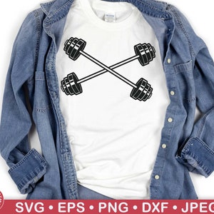 Crossed Barbell Svg, Weightlifting Workout, Dumbell Exercise Png, Gym ...