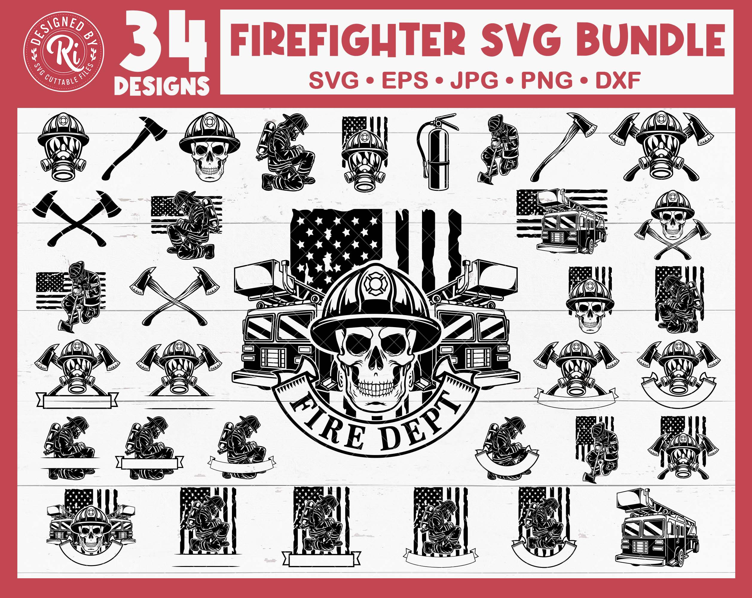 Firefighter SVG Bundle: Fire Rescue Designs (digital Download) - Etsy