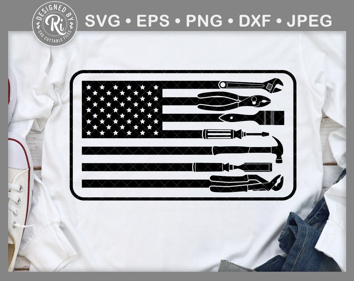 US Flag Tools Svg, Tools Svg, Patriot Svg, American Flag Svg, Carpenter ...