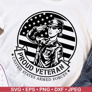 Proud US Veteran Female Soldier SVG, United States of America, Army ...