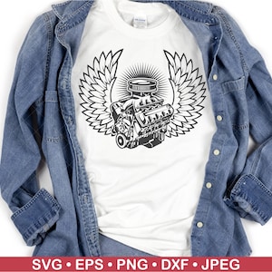 Car Engine Wings Custom Logo SVG, Auto Repair, Mechanic, Diesel Png ...