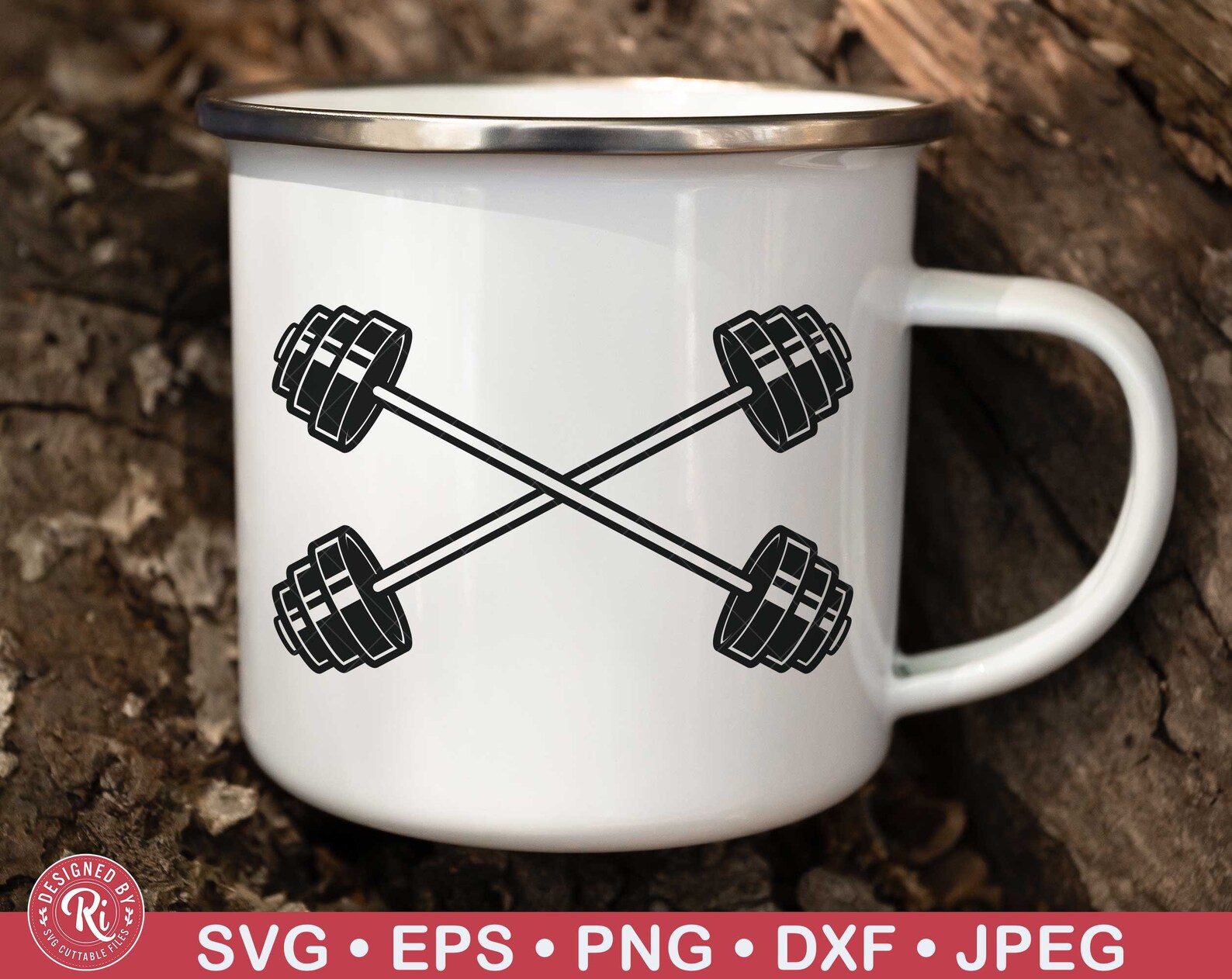 Crossed Barbell Svg Weightlifting Workout Dumbell Exercise - Etsy
