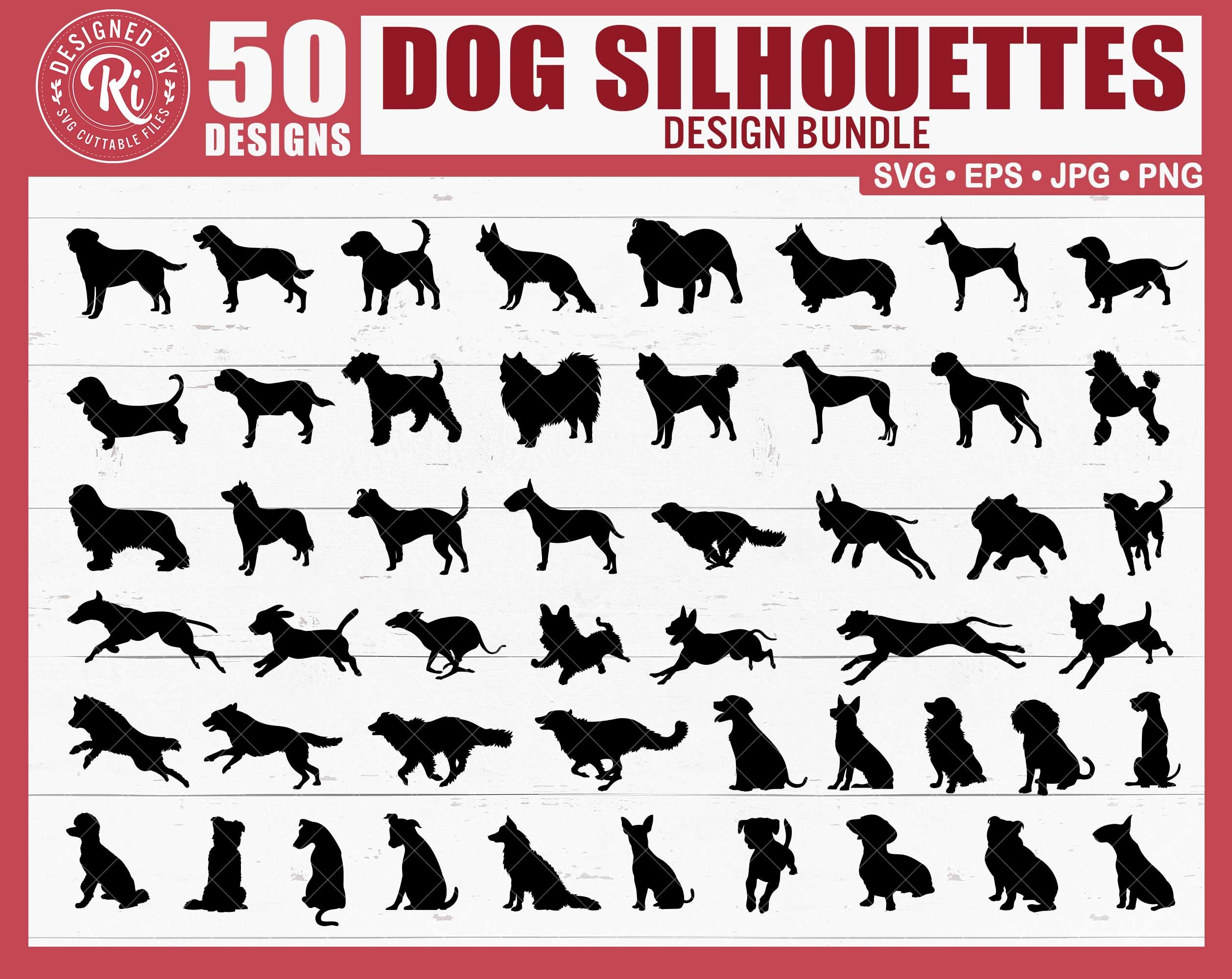 Dog Breed Silhouette Bundle Pack Svg Dog Breed Svg Bundle | Etsy