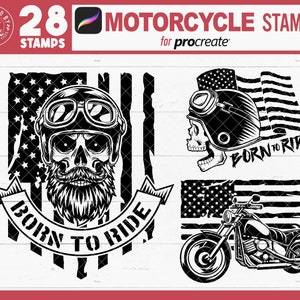 Procreate Motorcycle Stamps, Bike Procreate Brush, Motorcycle Digital ...