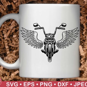 Winged Motorcycle Svg, Motorcycle Svg, Motorcycle Wings SVG, Biker ...