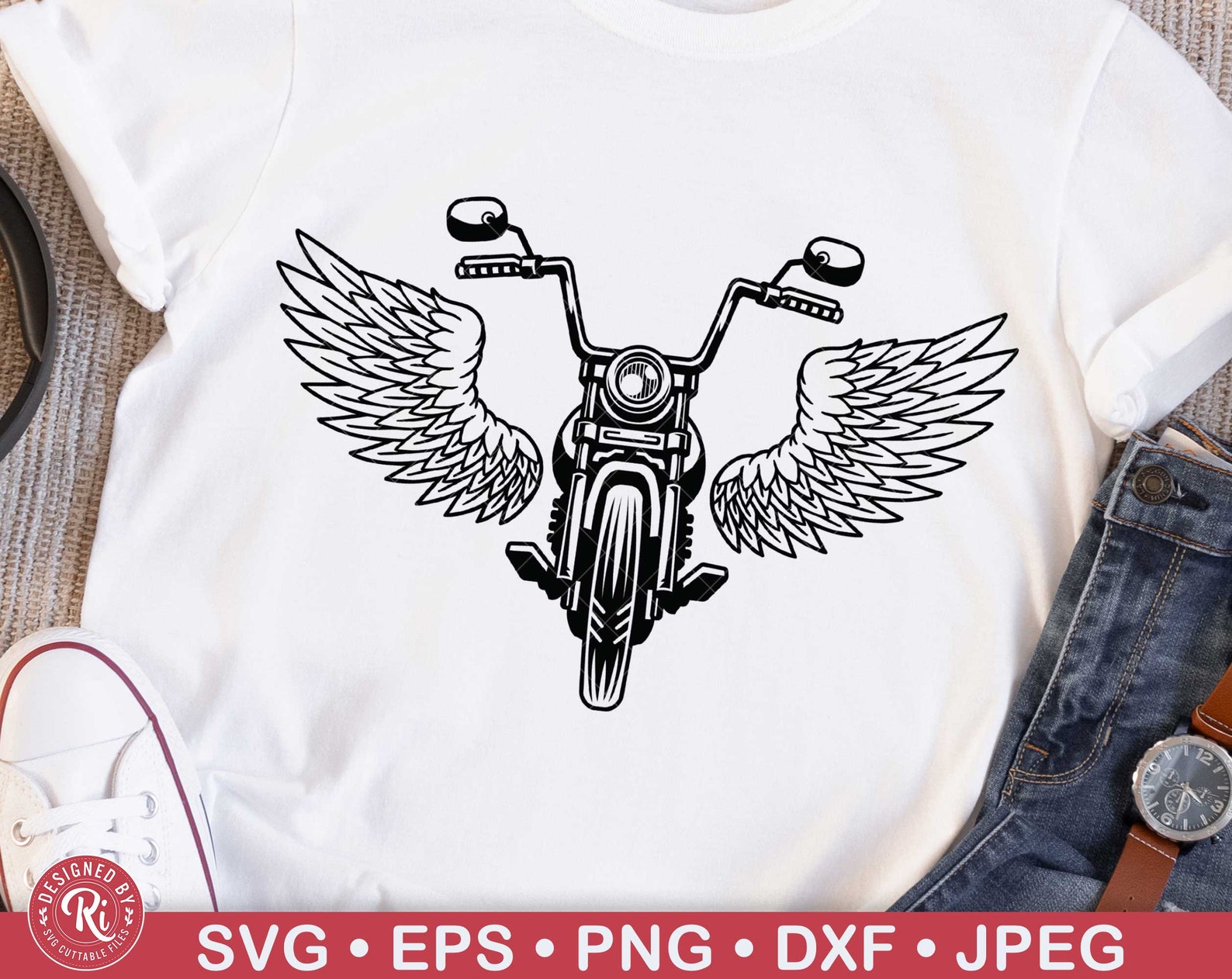 Winged Motorcycle Svg, Motorcycle Svg, Motorcycle Wings SVG, Biker ...