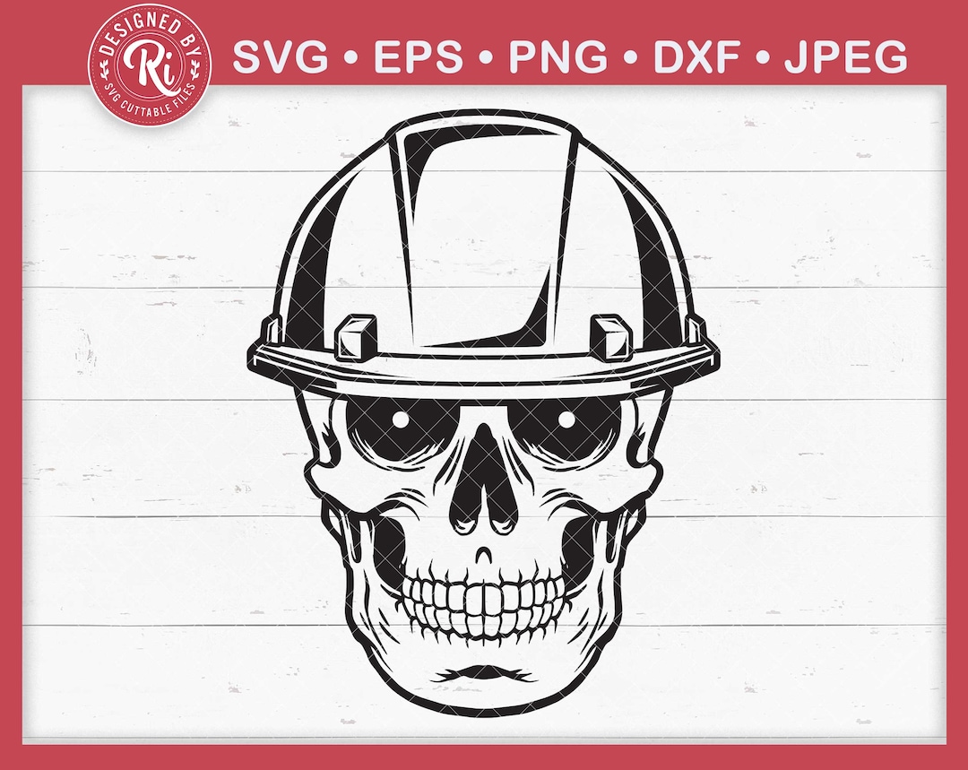 Skull Hard Hat Svg, Engineer Skull Svg, Construction Skull Svg ...