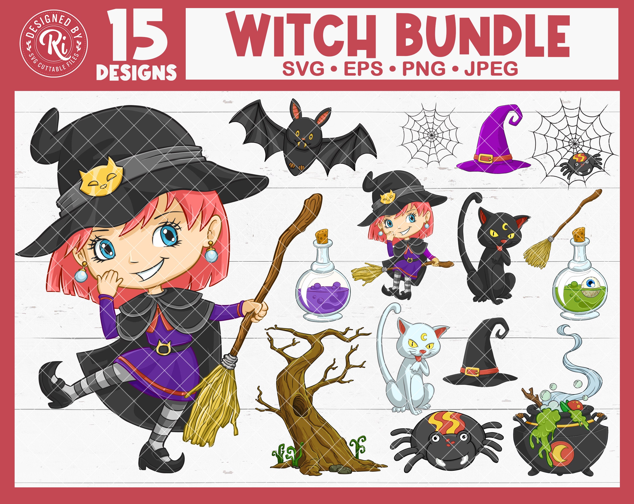 Halloween Clipart Bundle Witch Svg Bundle Halloween Svg | Etsy