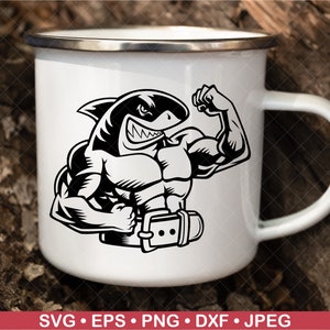 Shark Body Builder Svg, Beast Mode Eps, Gym Shirt Jpg, Workout Png ...