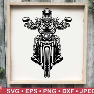 Skull Rider Svg, Biker Skull, Big Bike, Motorcycle, Ride or Die, Life ...