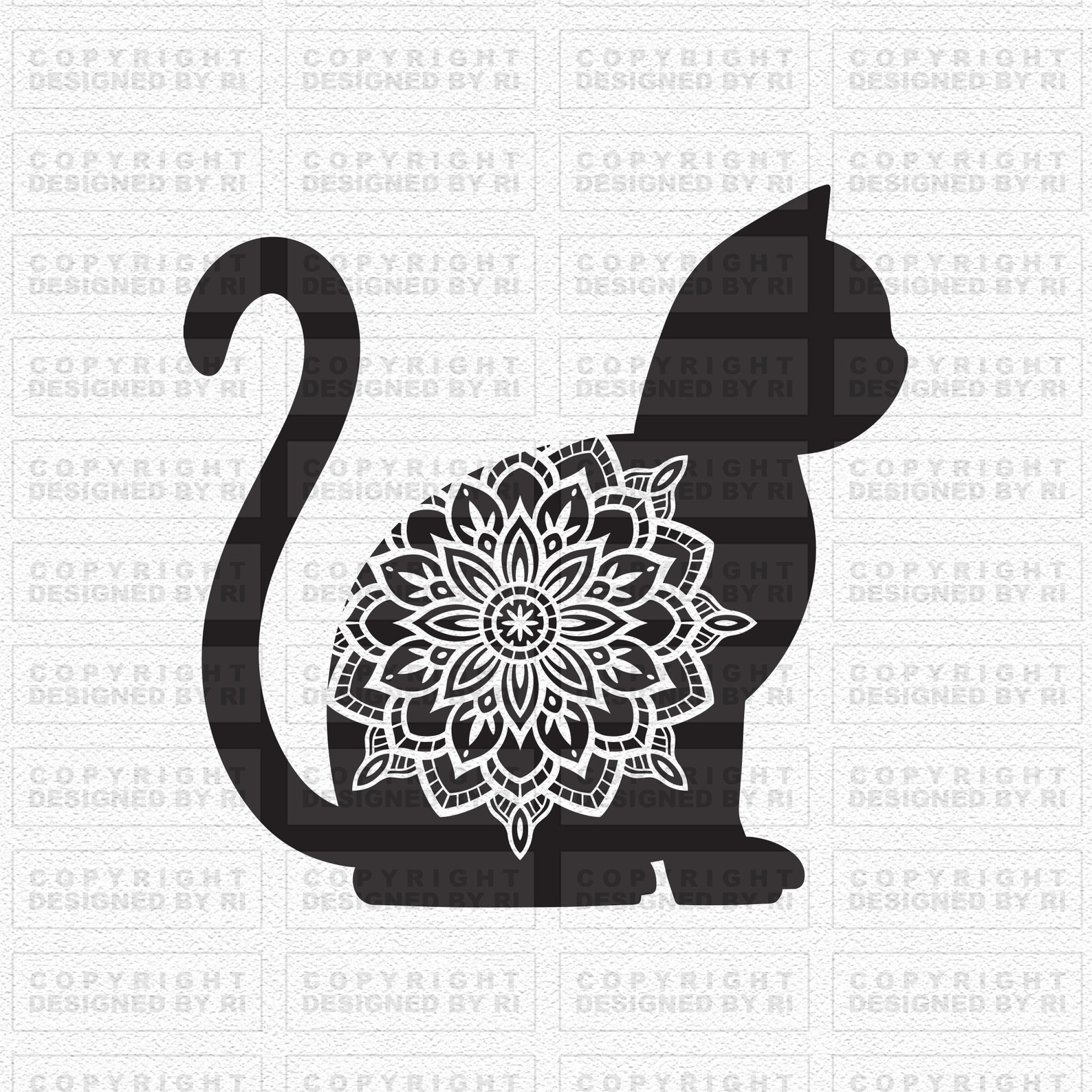 Mandala Cat Svg Cat Clipart Kitty Svg Meow Svg Kitten Svg - Etsy