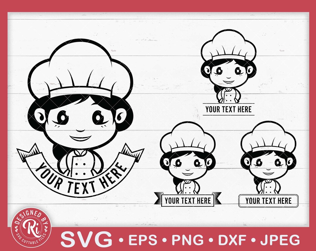 Lady Chef Monogram SVG: Female Cook, Restaurant Logo (cut File) - Etsy