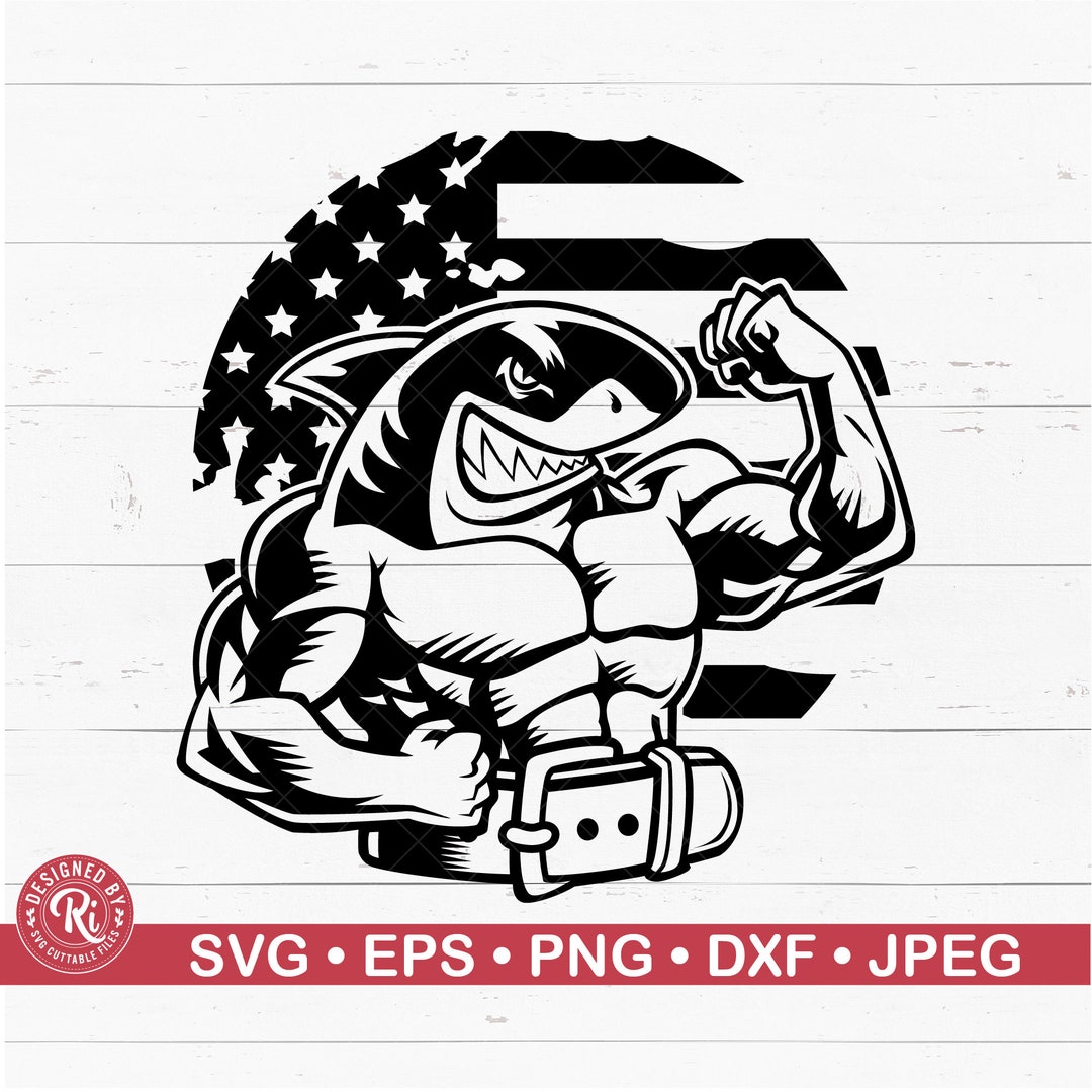 US Shark Body Builder Svg, Beast Mode Eps, Gym Shirt Jpg, Workout Png ...