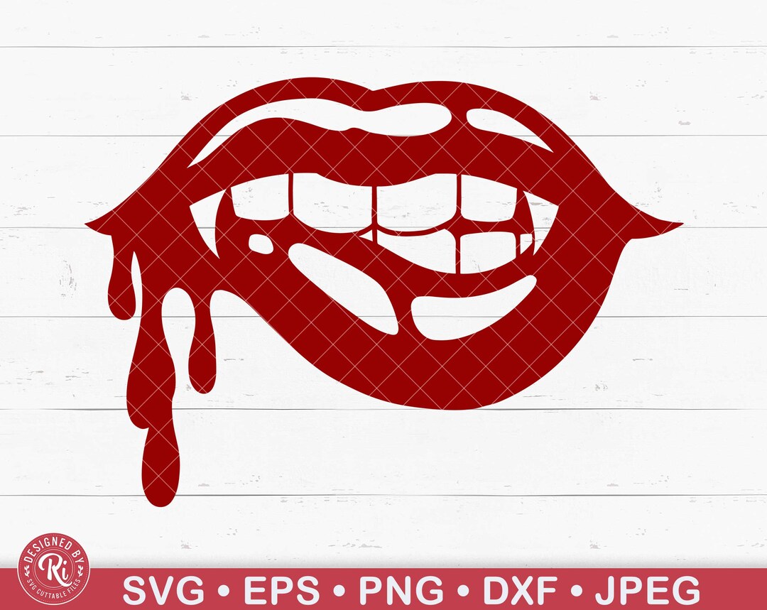 Vampire Lips Svg, Vampire Fangs, Bloody Lips, Gothic, Drip, Halloween ...