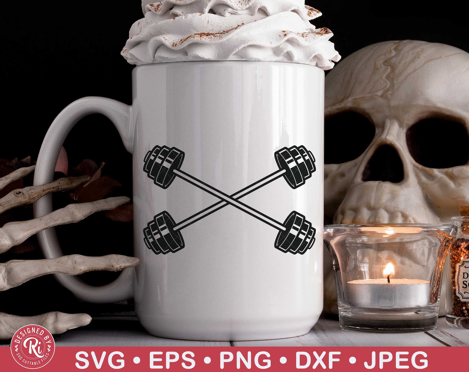 Crossed Barbell Svg Weightlifting Workout Dumbell Exercise - Etsy