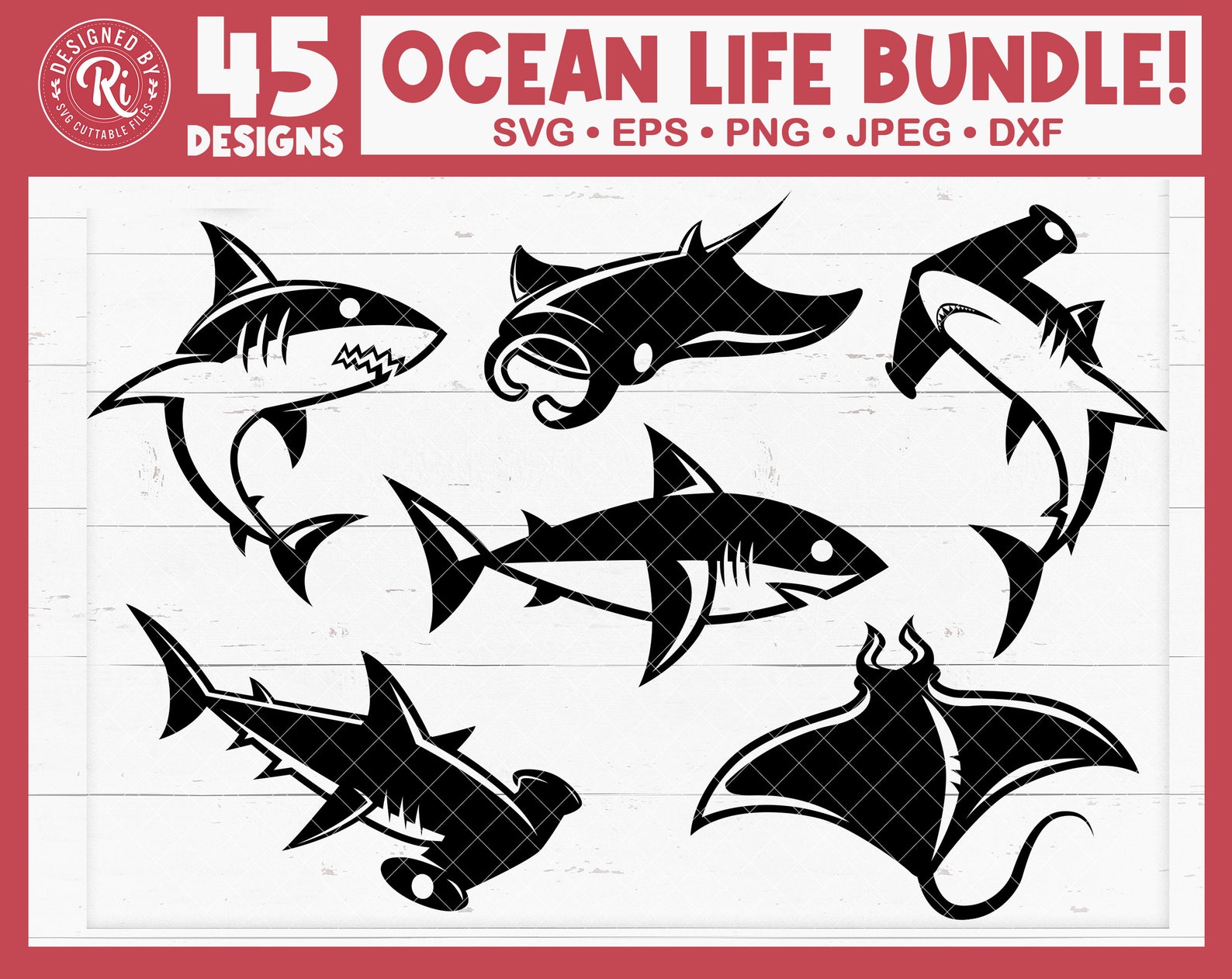 Sea Animals Svg Bundle Sea Life Svg Ocean Animals Svg - Etsy