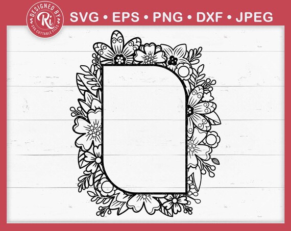 Rectangle Frame Svg Frame Png Floral Frame Clipart Floral - Etsy