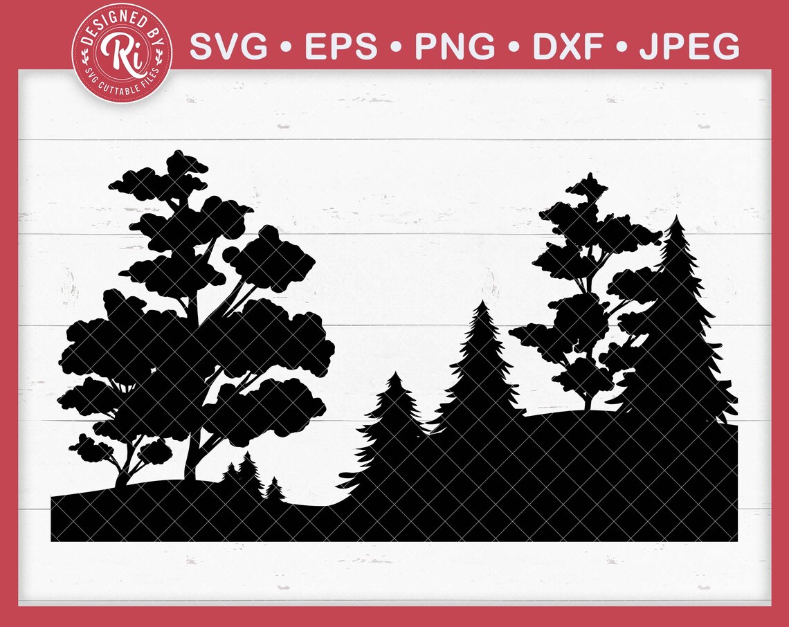 Tree Line Svg Forest Svg Tree Silhouette Svg Woodland Svg - Etsy