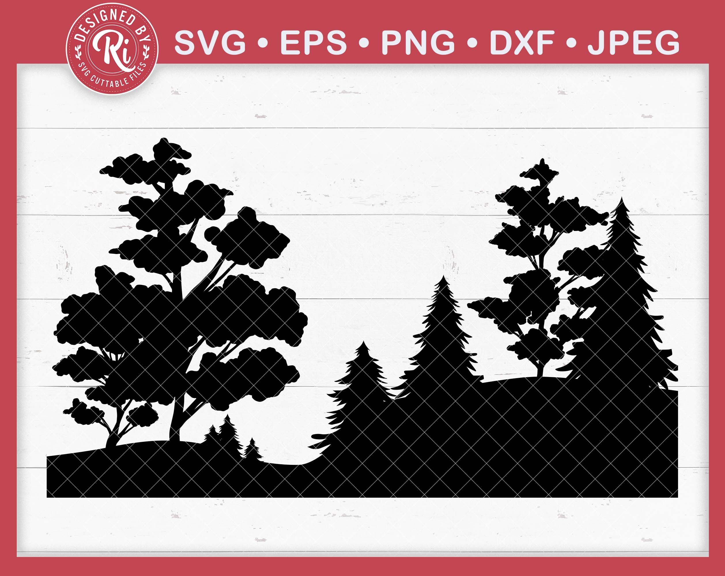 Tree Line Svg Forest Svg Tree Silhouette Svg Woodland Svg - Etsy