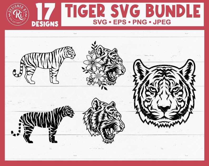 Tiger SVG Bundle Face Head Monogram Safari Jungle Big - Etsy