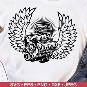 Car Engine Wings Custom Logo SVG, Auto Repair, Mechanic, Diesel Png ...