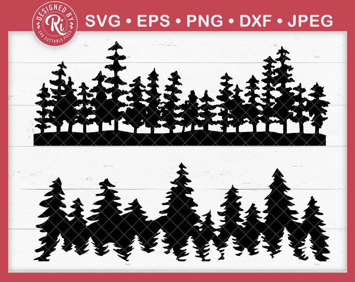 Tree Line Svg Forest Svg Tree Silhouette Svg Woodland Svg - Etsy