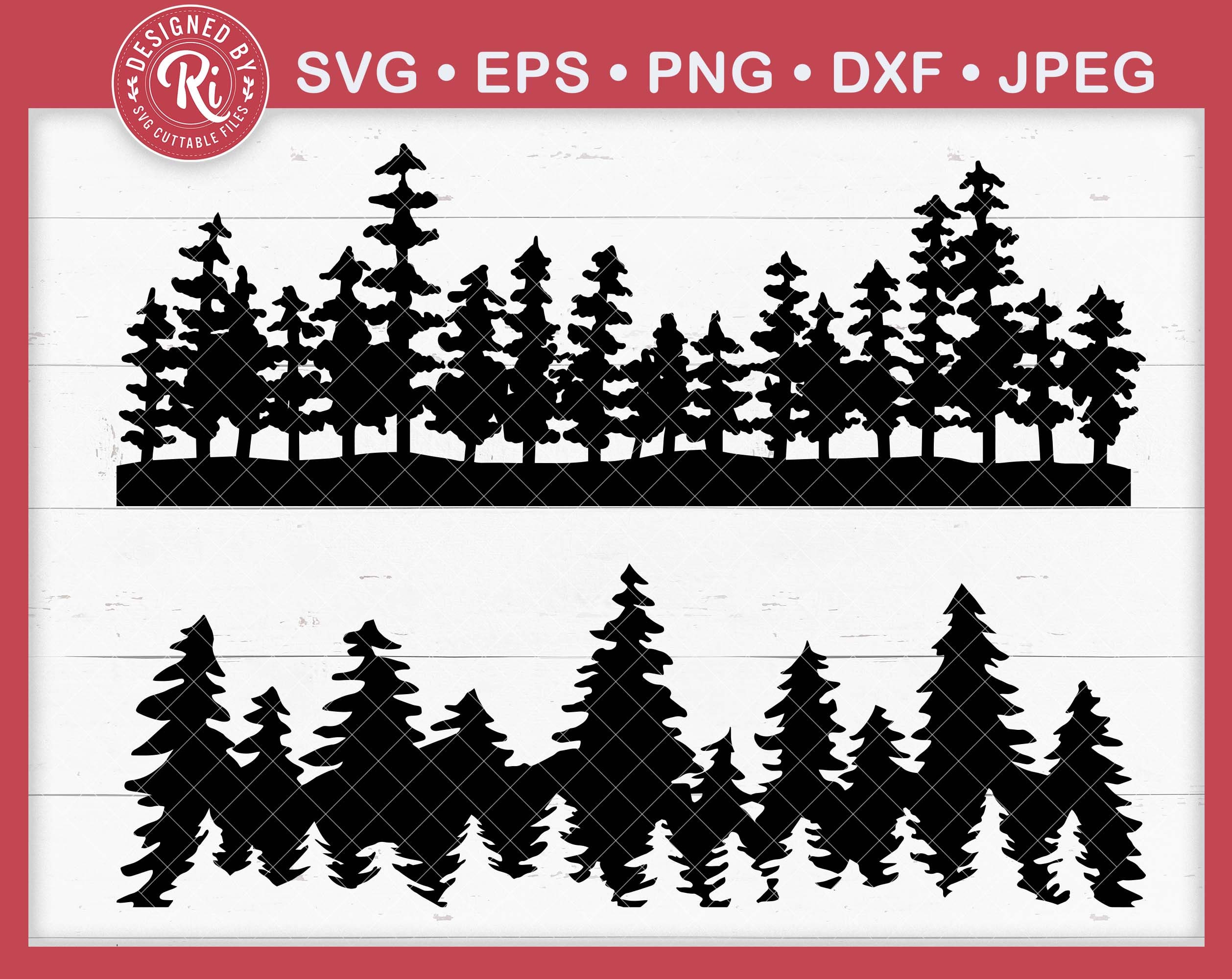 Tree Line Svg Forest Svg Tree Silhouette Svg Woodland Svg - Etsy