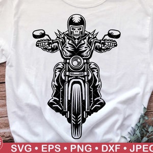 Skull Rider Svg, Biker Skull, Big Bike, Motorcycle, Ride or Die, Life ...