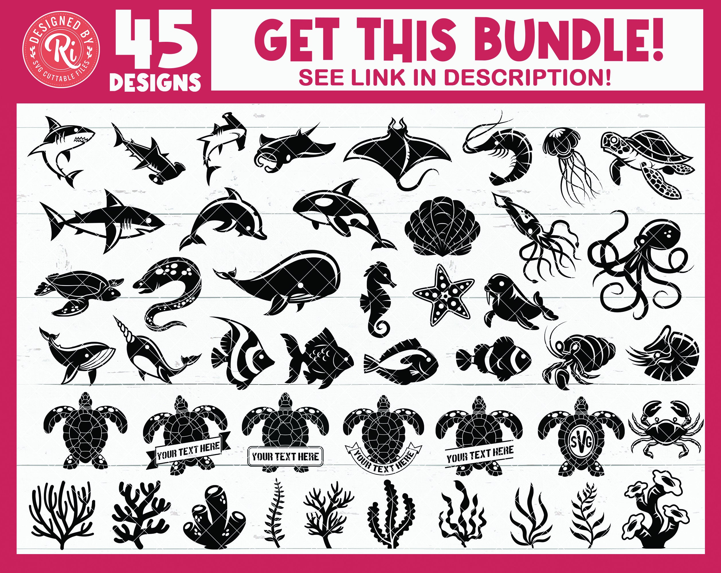 Fish Svg Fish Silhouettes Svg Aquarium Svg Ocean Svg - Etsy