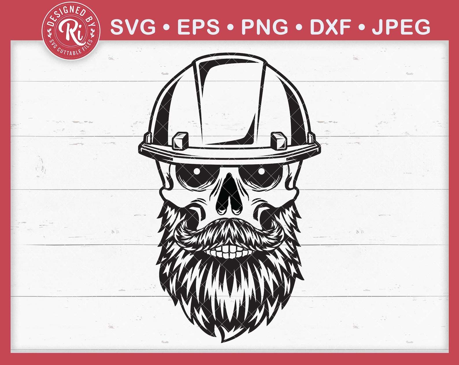 Beard Skull Hard Hat Svg, Engineer Skull Svg, Construction Skull Svg ...