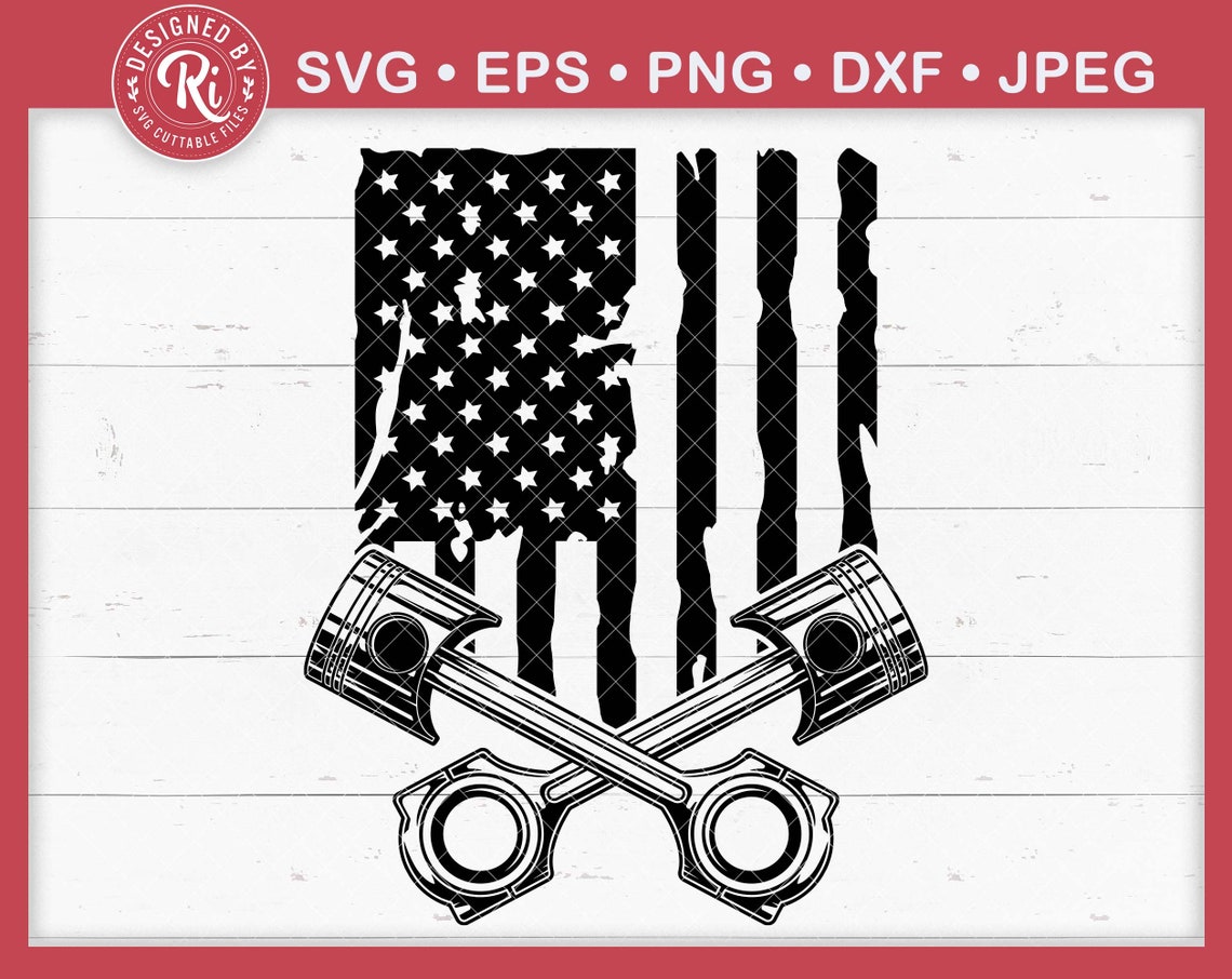 Crossed Pistons Mechanic Svg, US Mechanic Svg, Mechanic Svg, Pistons ...