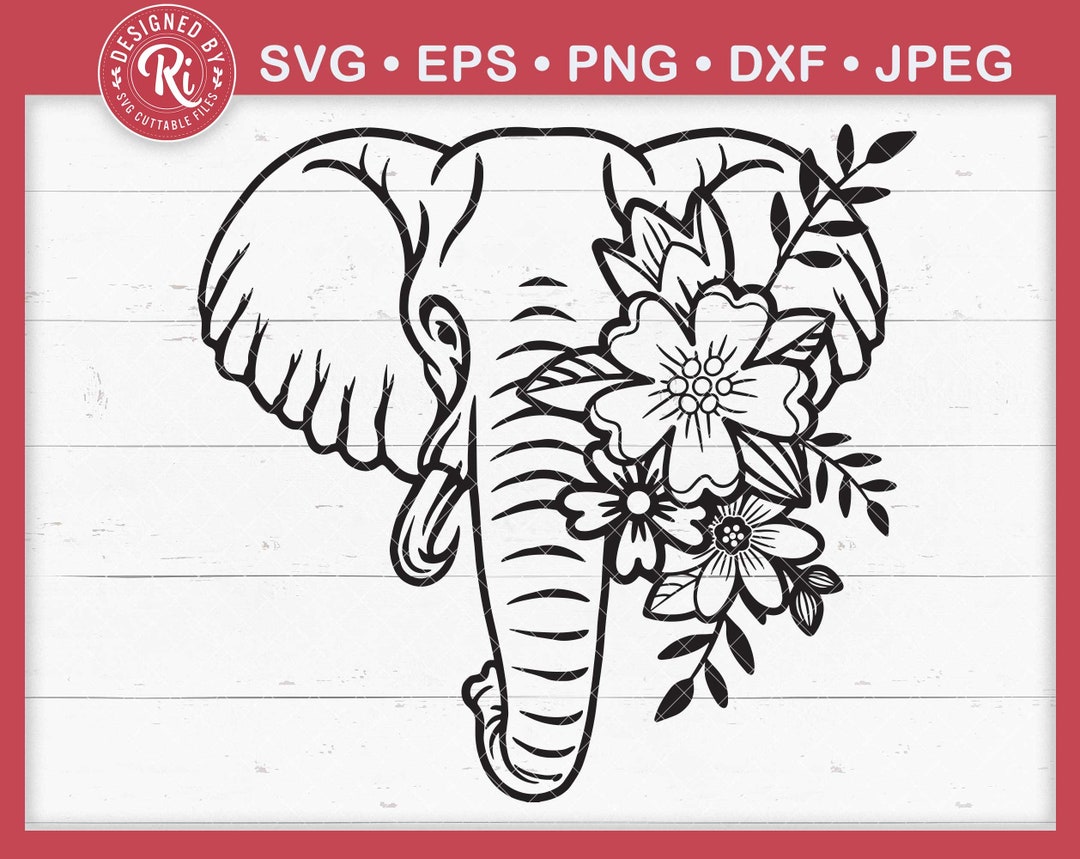 Floral Elephant Svg, Elephant Svg, Elephant Clipart, Elephant Shirt ...