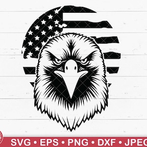 American Eagle Svg, US Bald Eagle Flag, Eagle Clipart, 4th of July ...