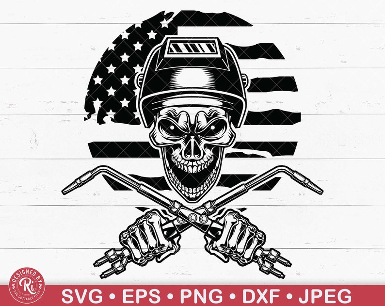 Skull Welder USA Flag Svg Welder Skull Welding Welder - Etsy UK