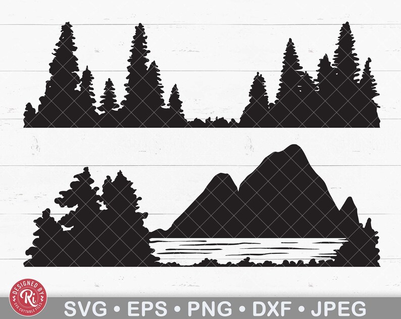 Tree Line Silhouette Svg Forest Trees Pine Tree Treeline - Etsy