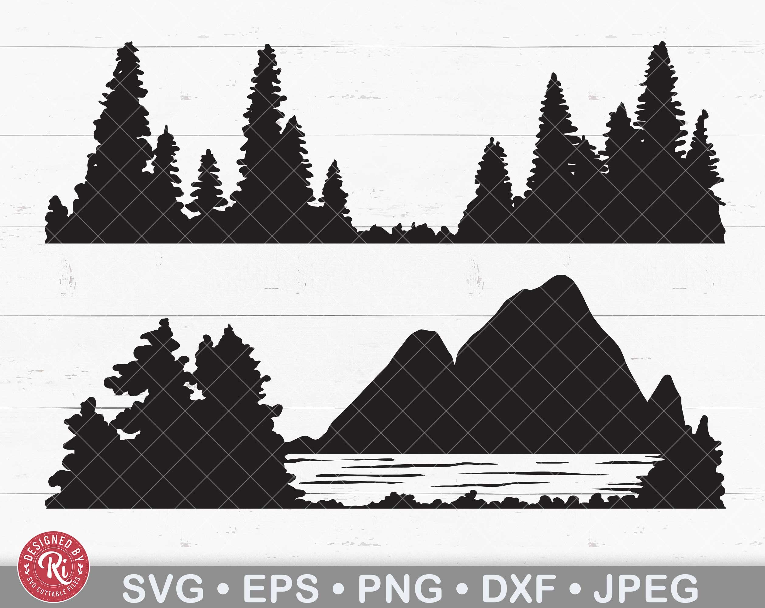 Tree Line Silhouette Svg, Forest Trees, Pine Tree, Treeline, Nature ...